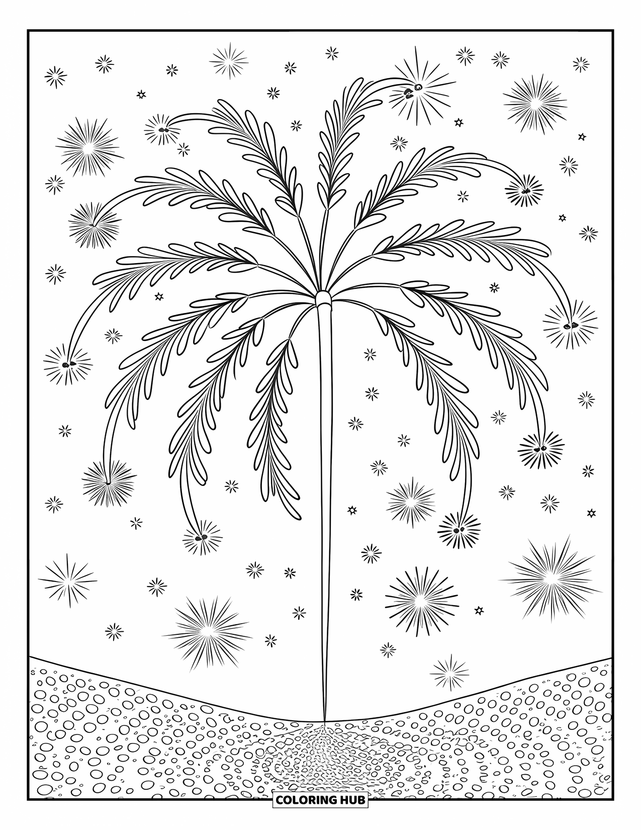 60+ Firework Coloring Pages for Kids & Adults (Free Printable PDFs)