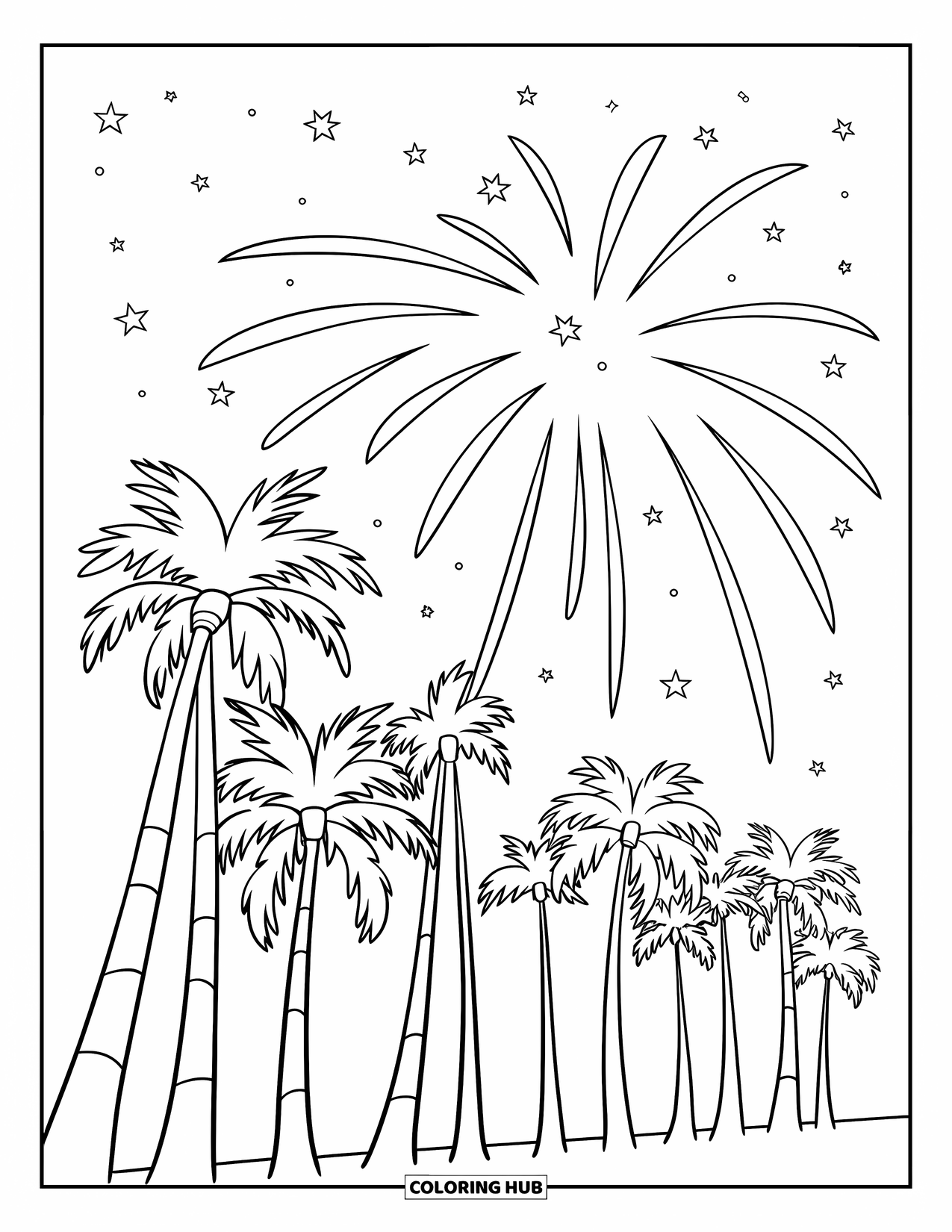 60+ Firework Coloring Pages for Kids & Adults (Free Printable PDFs)