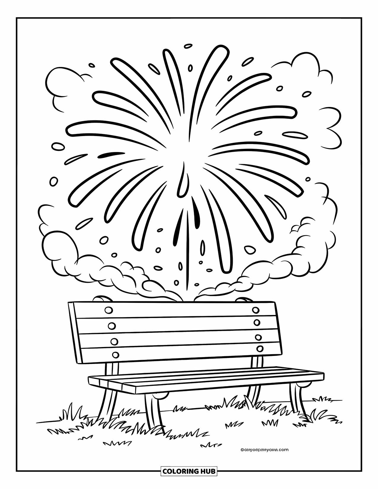 60+ Firework Coloring Pages for Kids & Adults (Free Printable PDFs)