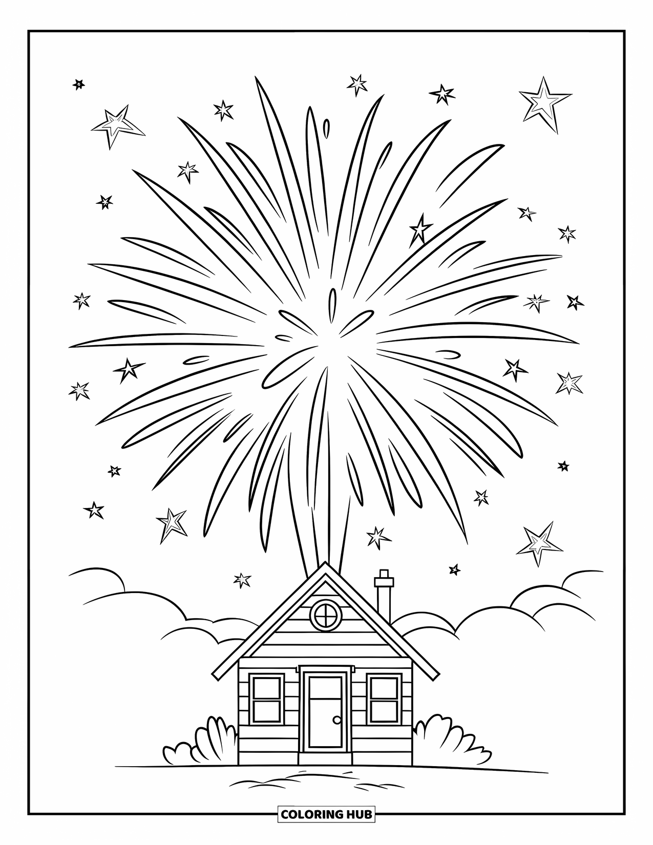 80+ Fireworks Coloring Pages for Kids & Adults (Free Printable PDFs)