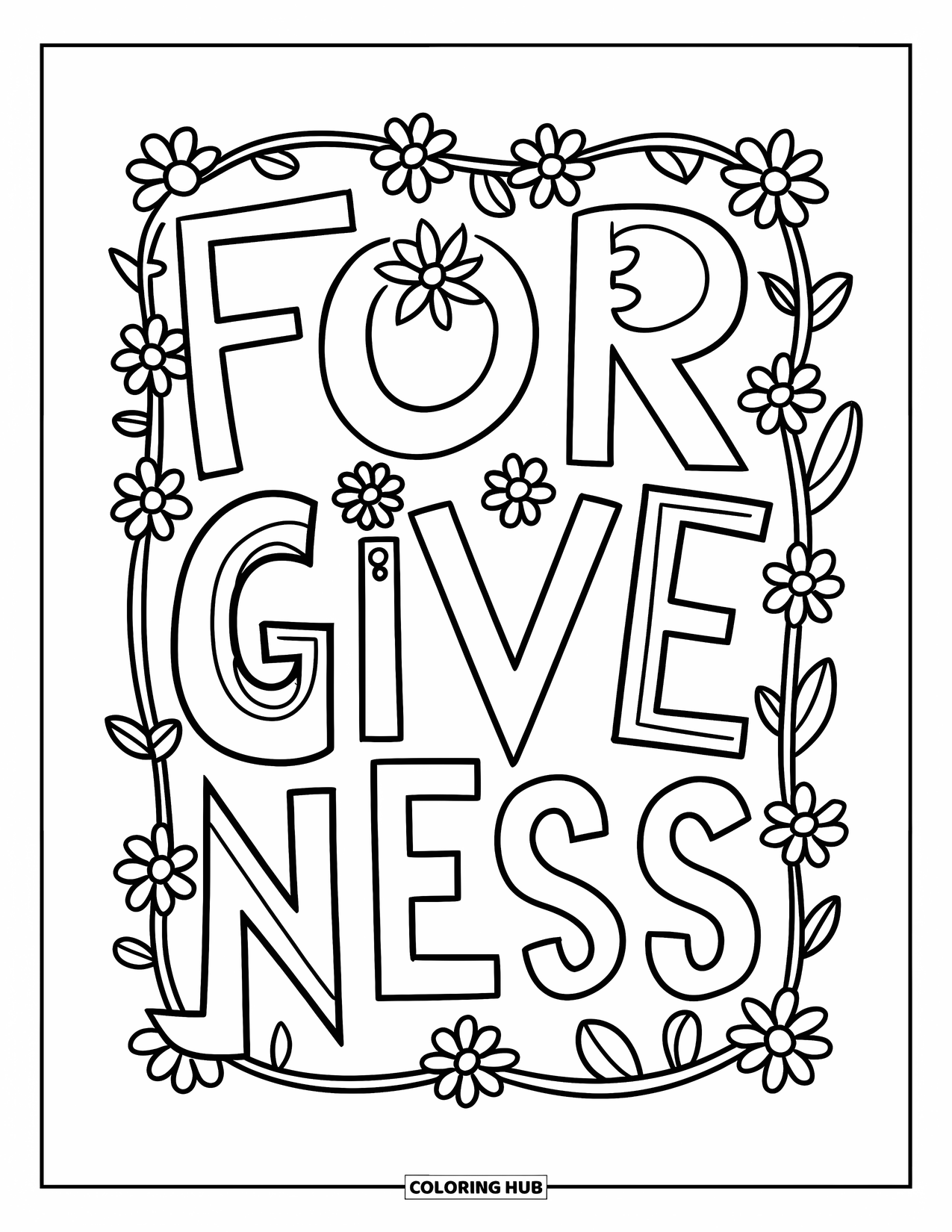 60+ Forgiveness Coloring Pages for Kids & Adults (Free Printable PDFs)