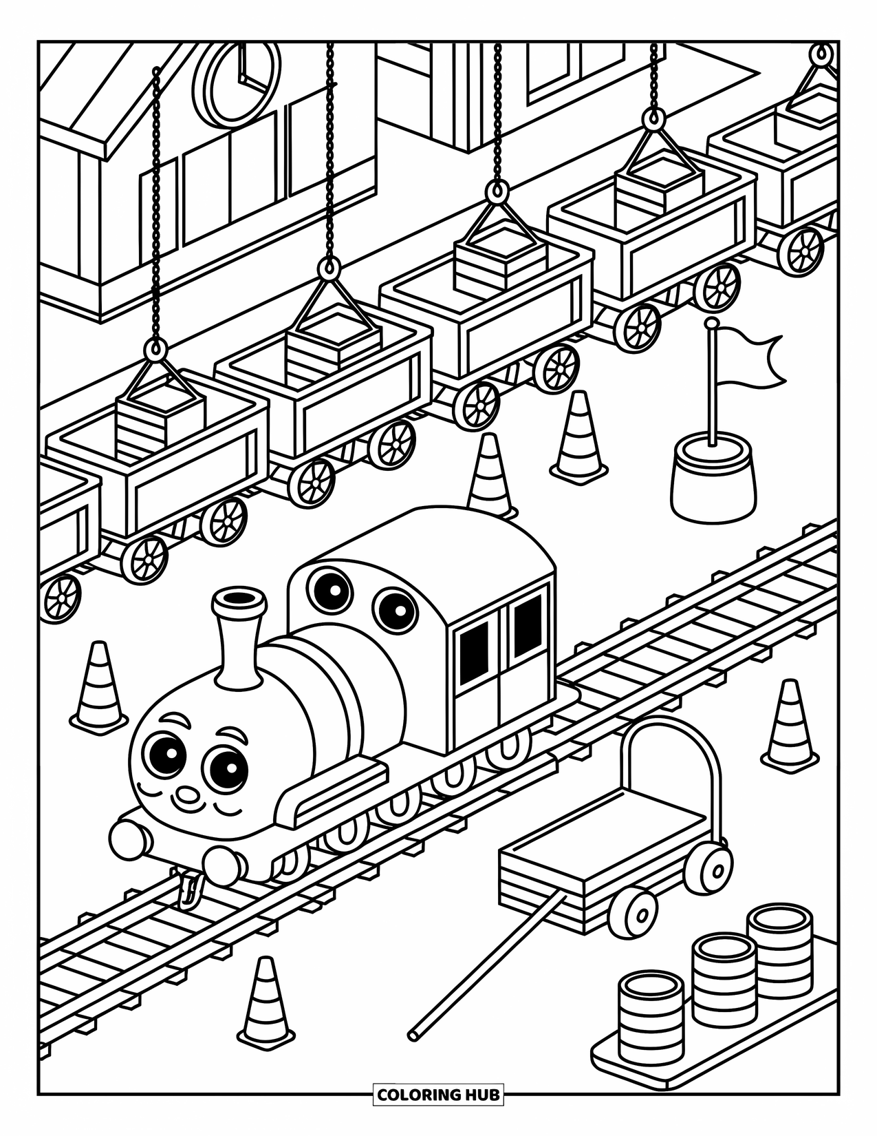 75+ Freight Train Coloring Pages for Kids & Adults (Free Printable PDFs)