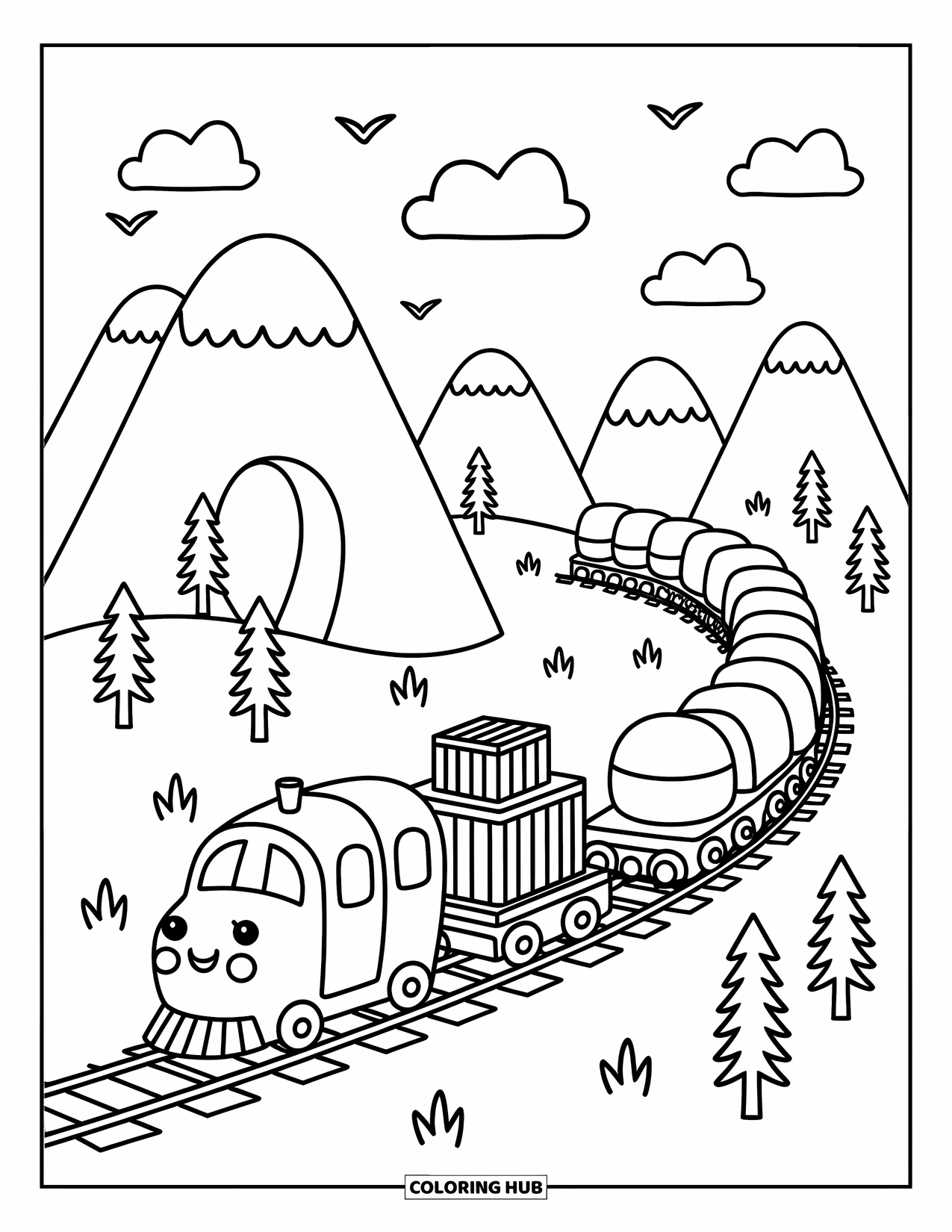 75+ Freight Train Coloring Pages for Kids & Adults (Free Printable PDFs)