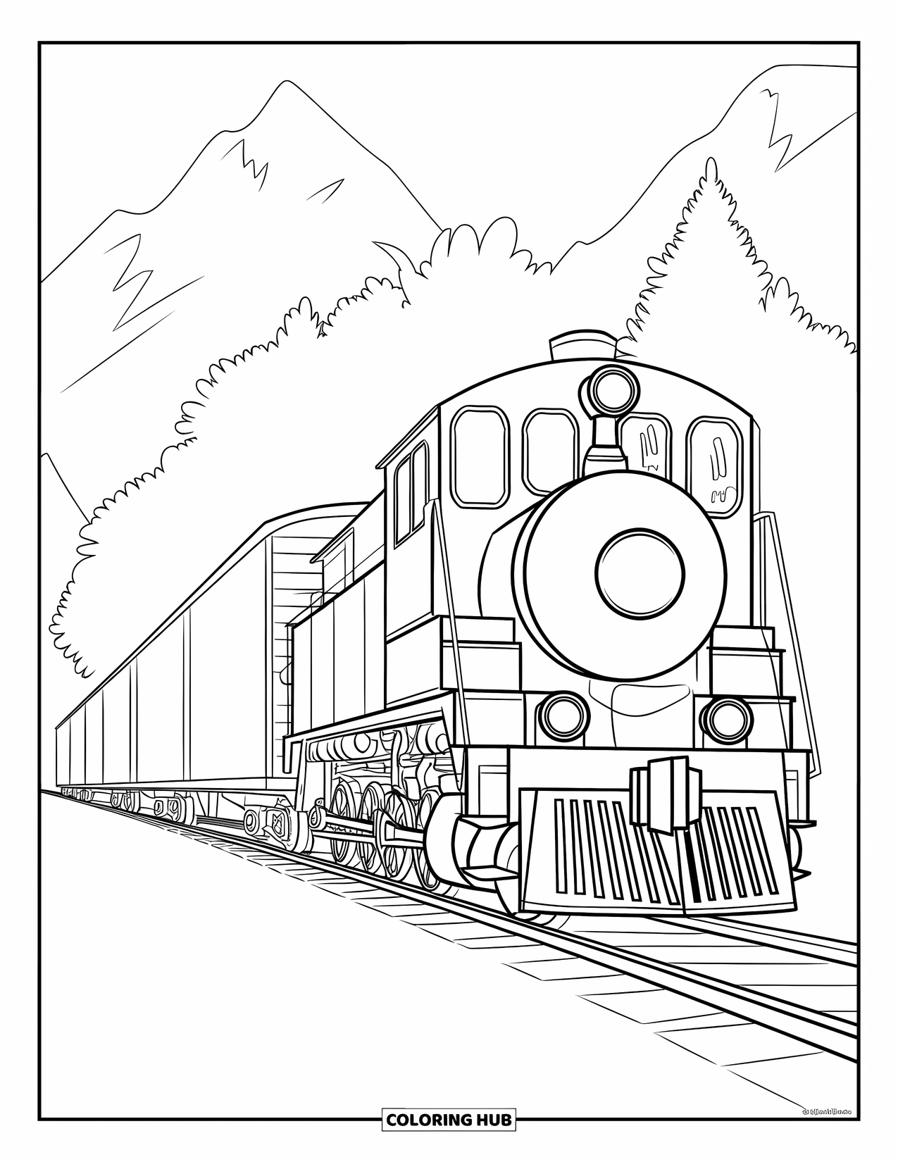 75+ Freight Train Coloring Pages for Kids & Adults (Free Printable PDFs)