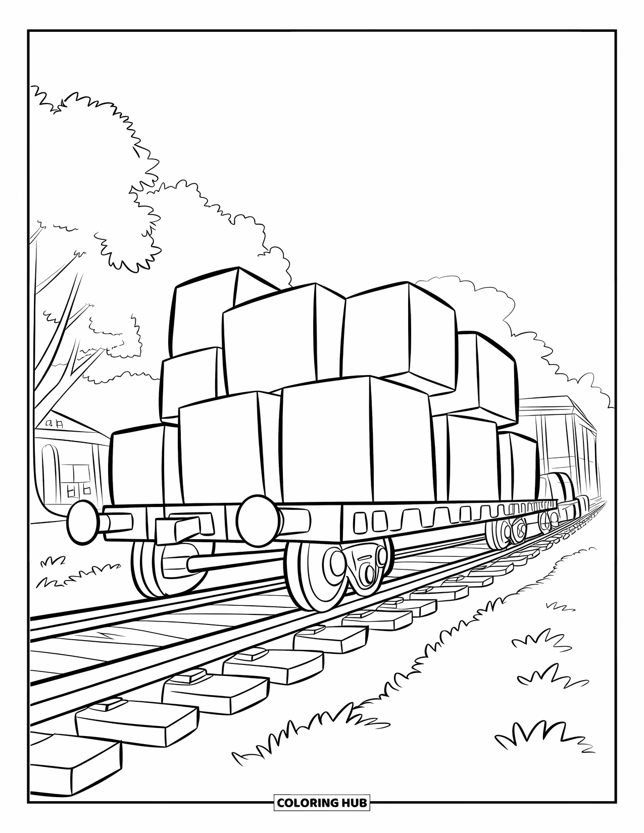 75+ Freight Train Coloring Pages for Kids & Adults (Free Printable PDFs)