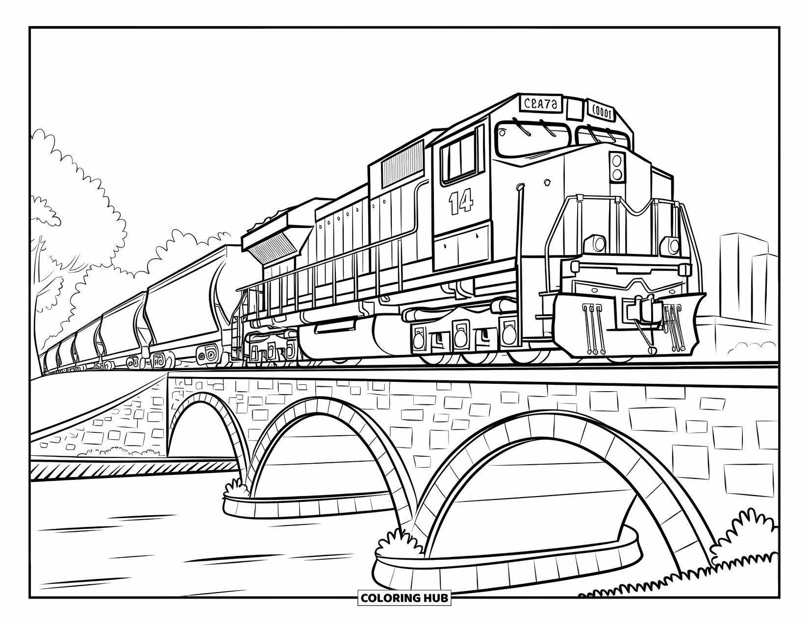 75+ Freight Train Coloring Pages for Kids & Adults (Free Printable PDFs)