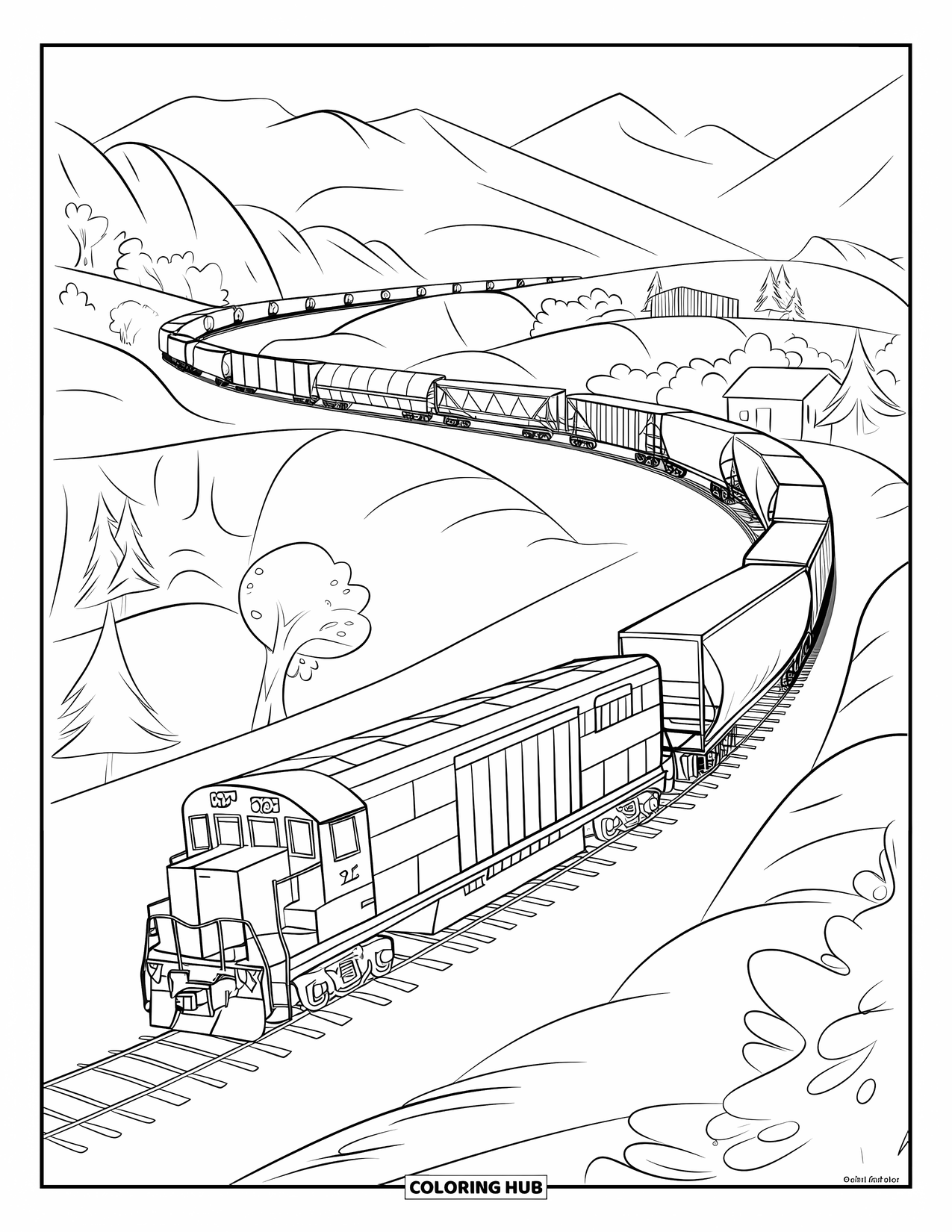 75+ Freight Train Coloring Pages for Kids & Adults (Free Printable PDFs)
