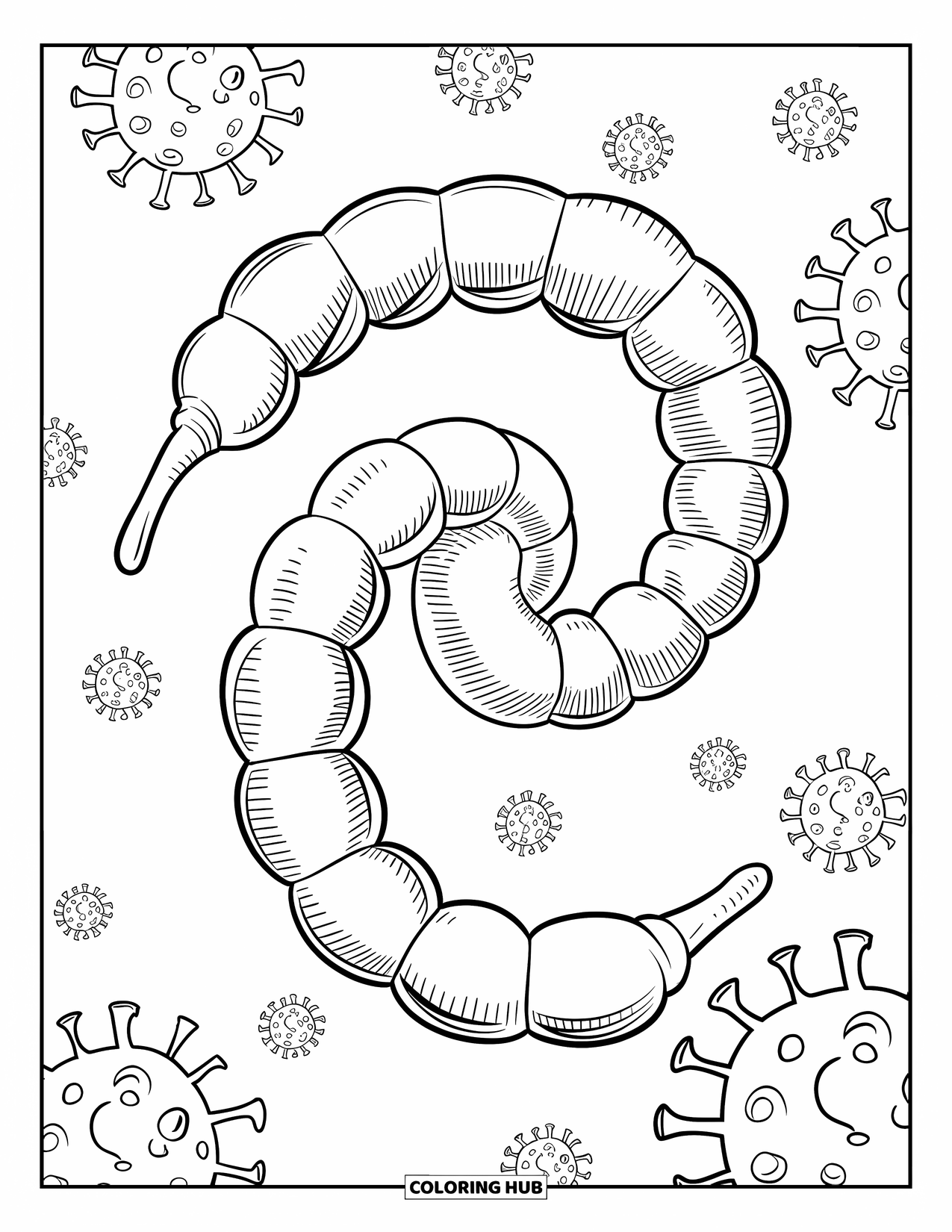 55+ Germ Coloring Pages for Kids & Adults (Free Printable PDFs)