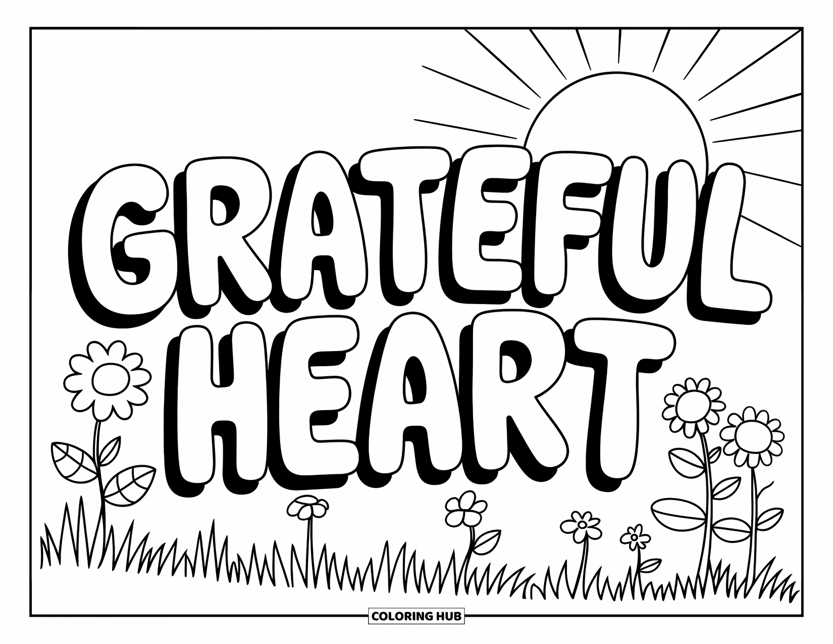 65+ Gratitude Coloring Pages for Kids & Adults (Free Printable PDFs)