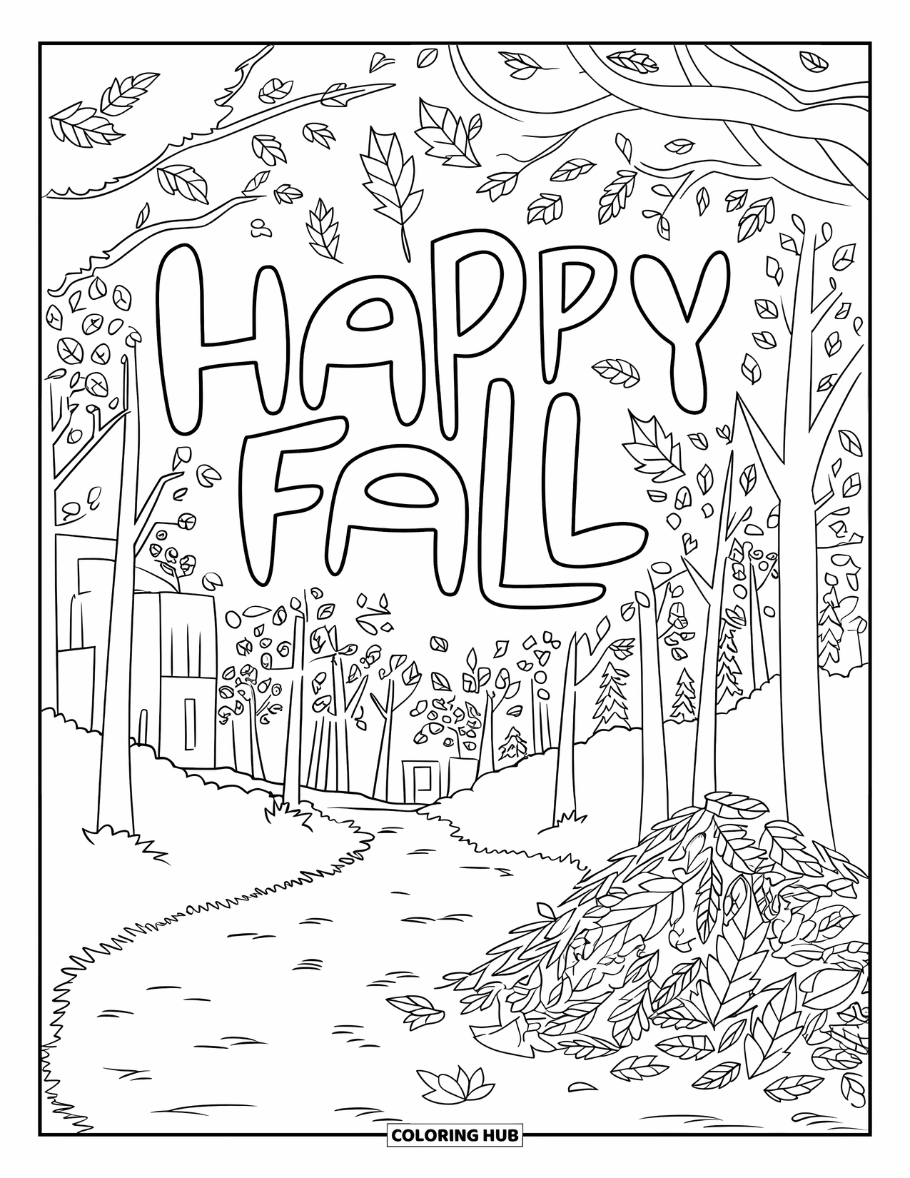 95+ Happy Fall Coloring Pages for Kids & Adults (Free Printable PDFs)