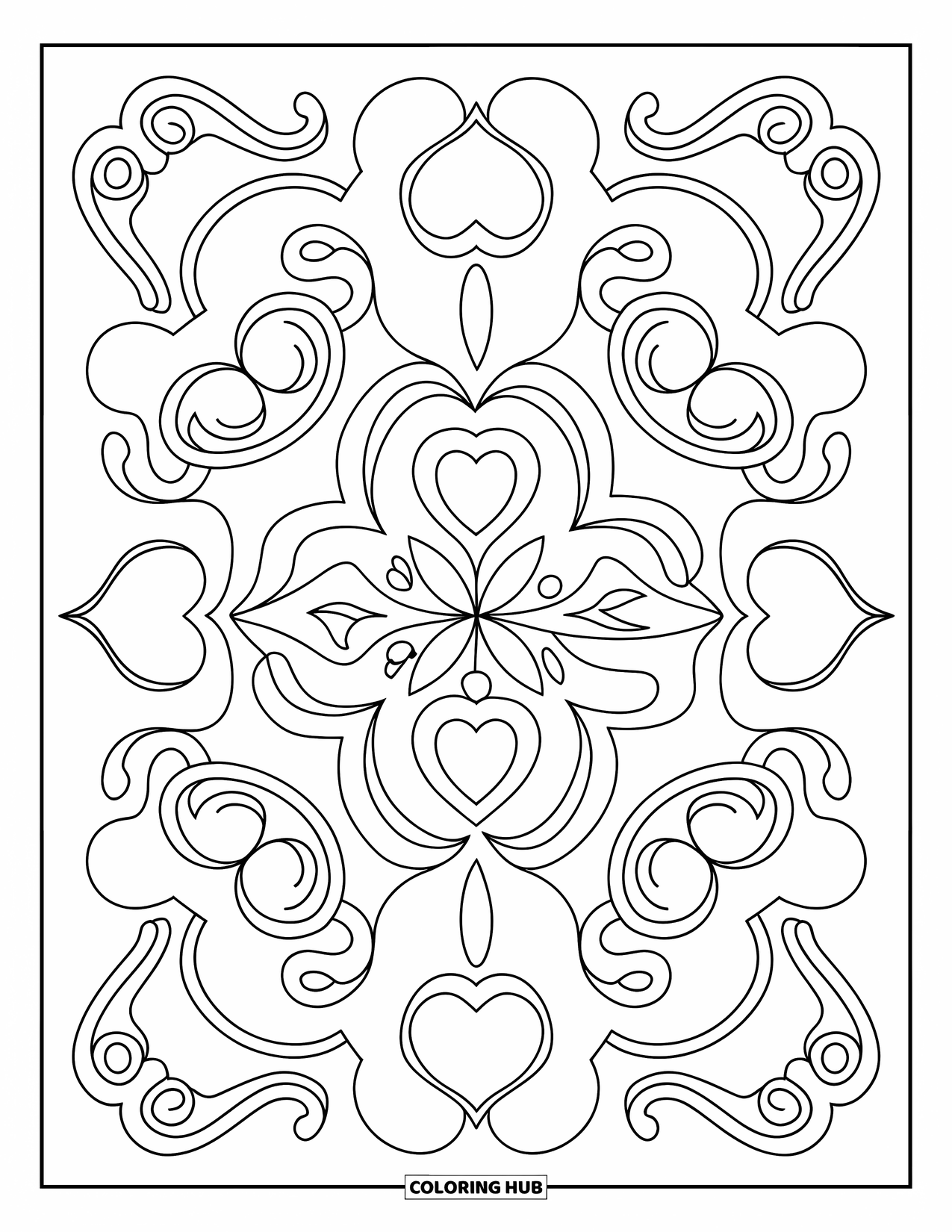90+ Heart Mandala Coloring Pages for Kids & Adults (Free Printable PDFs)
