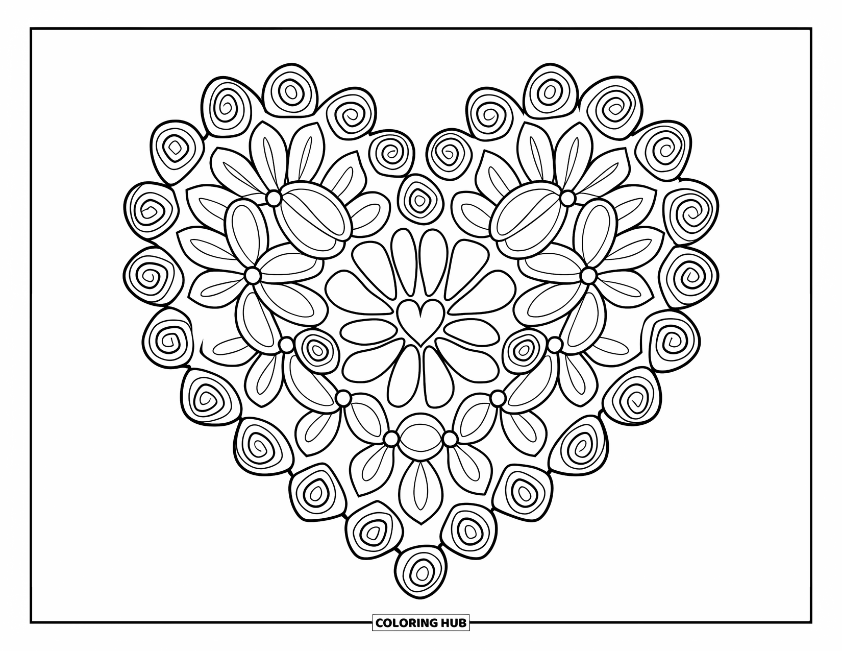 90+ Heart Mandala Coloring Pages for Kids & Adults (Free Printable PDFs)