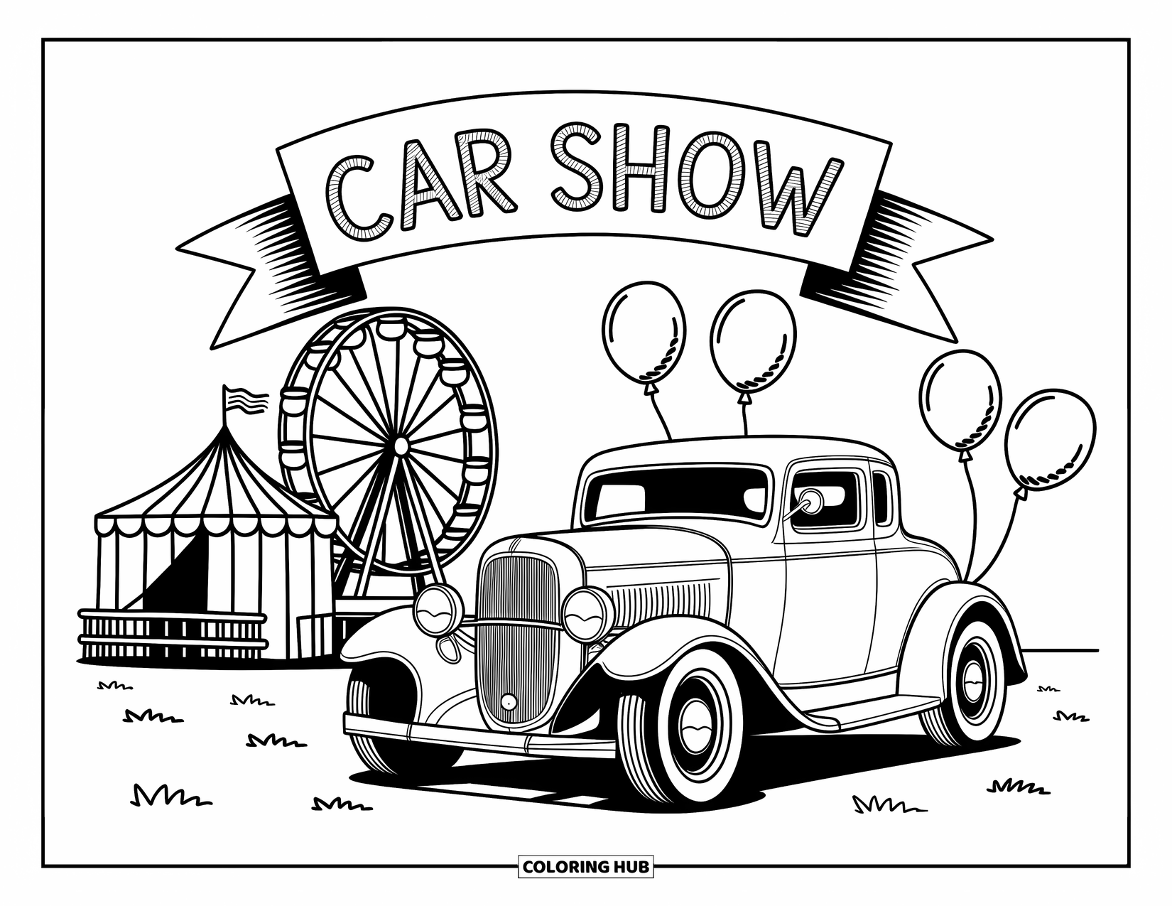 60+ Hot Rod Coloring Pages for Kids & Adults (Free Printable PDFs)