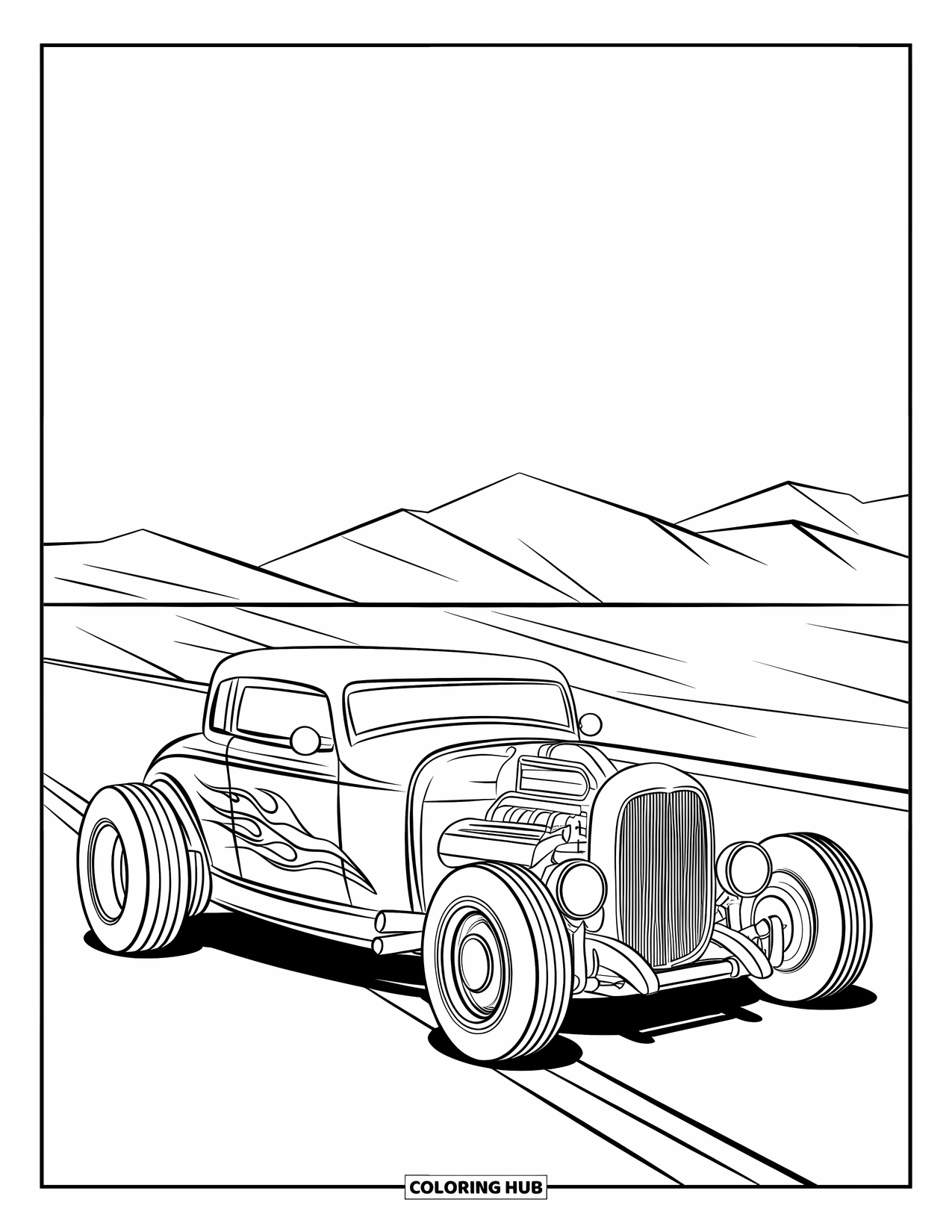 60+ Hot Rod Coloring Pages for Kids & Adults (Free Printable PDFs)