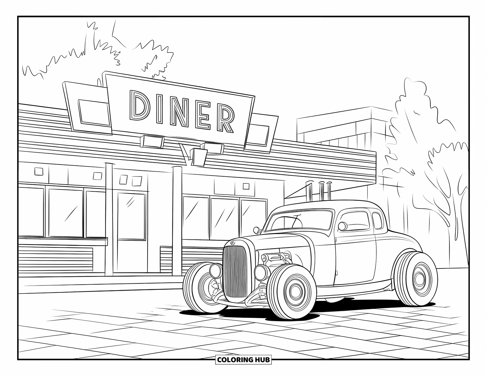 60+ Hot Rod Coloring Pages for Kids & Adults (Free Printable PDFs)