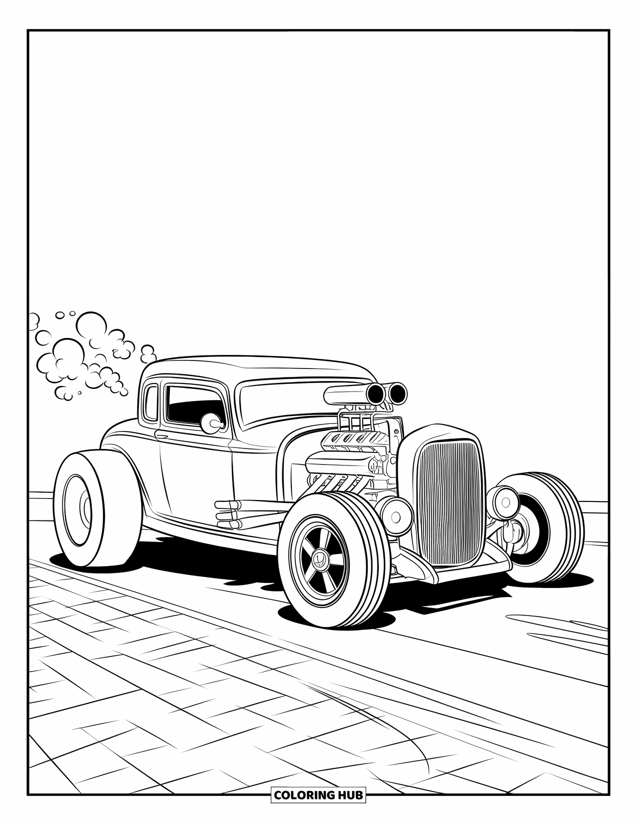 60+ Hot Rod Coloring Pages for Kids & Adults (Free Printable PDFs)
