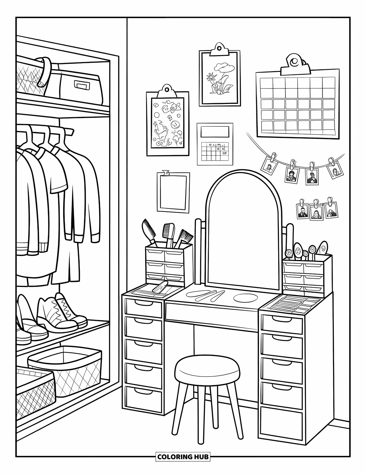 80+ Interior Design Coloring Pages for Kids & Adults (Free Printable PDFs)