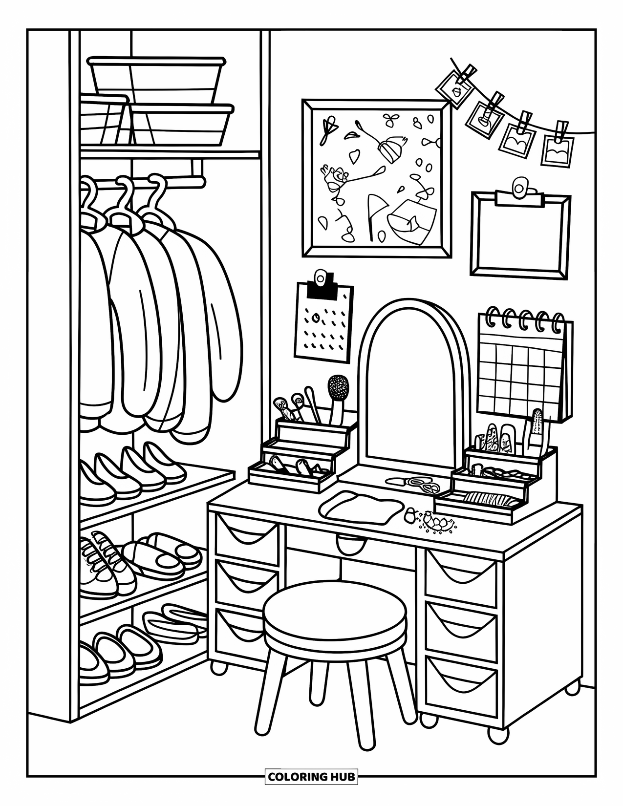 80+ Interior Design Coloring Pages for Kids & Adults (Free Printable PDFs)