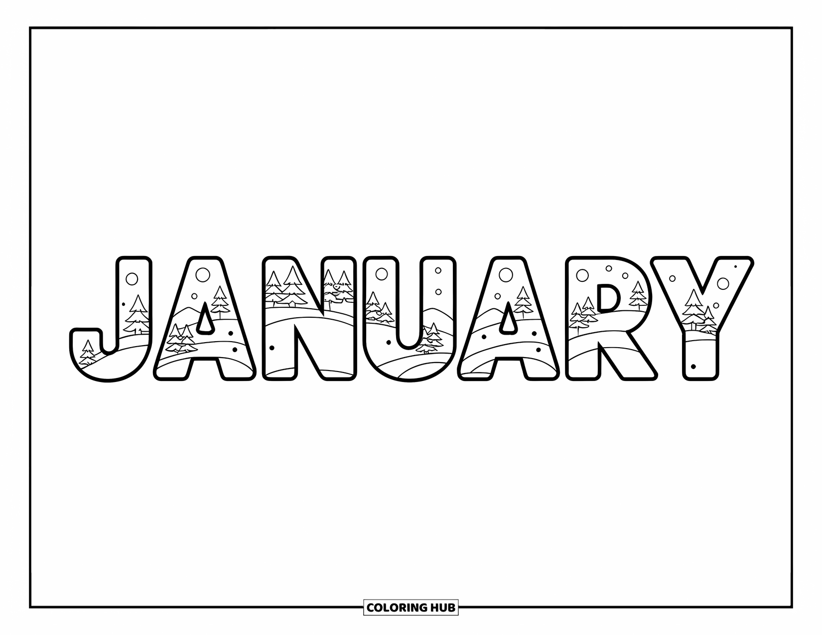 85+ January Coloring Pages for Kids & Adults (Free Printable PDFs)