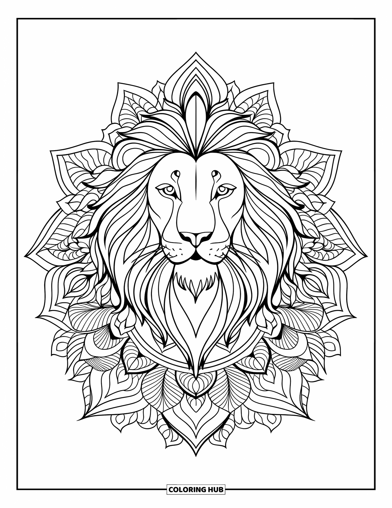 70+ Lion Face Coloring Pages for Kids & Adults (Free Printable PDFs)