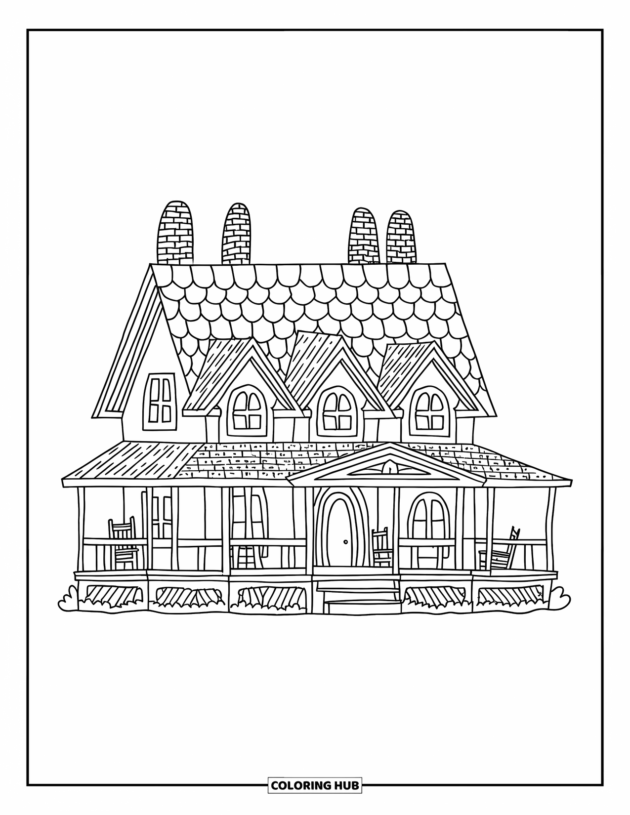 70+ Mansion Coloring Pages for Kids & Adults (Free Printable PDFs)