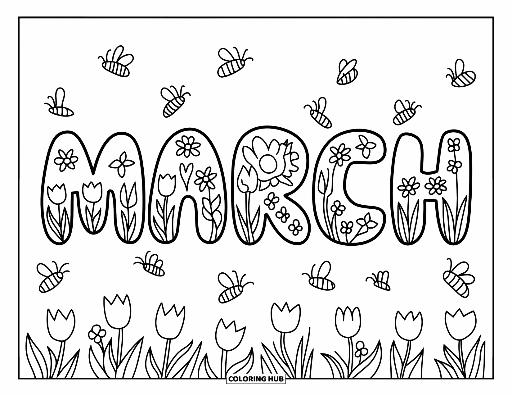 95+ March Coloring Pages for Kids & Adults (Free Printable PDFs)