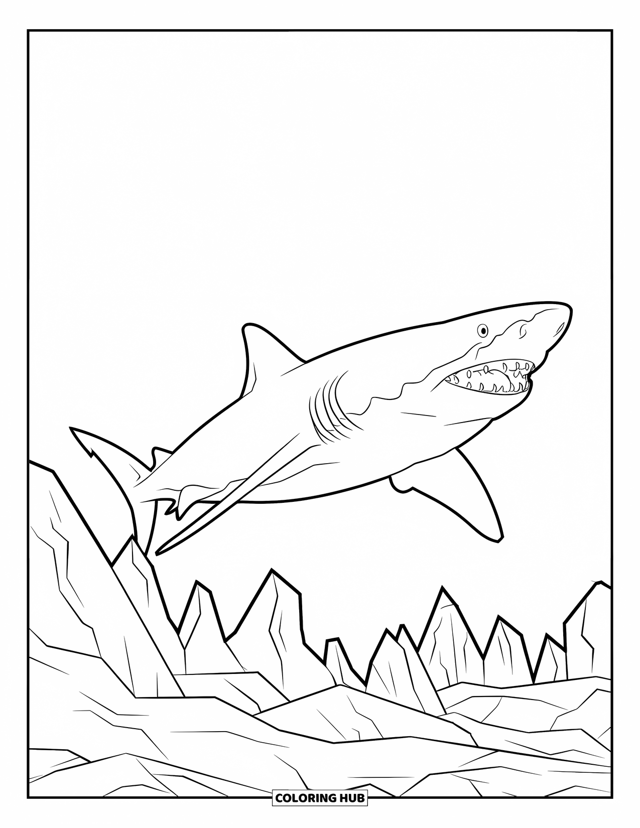 50+ Megalodon Shark Coloring Pages for Kids & Adults (Free Printable PDFs)