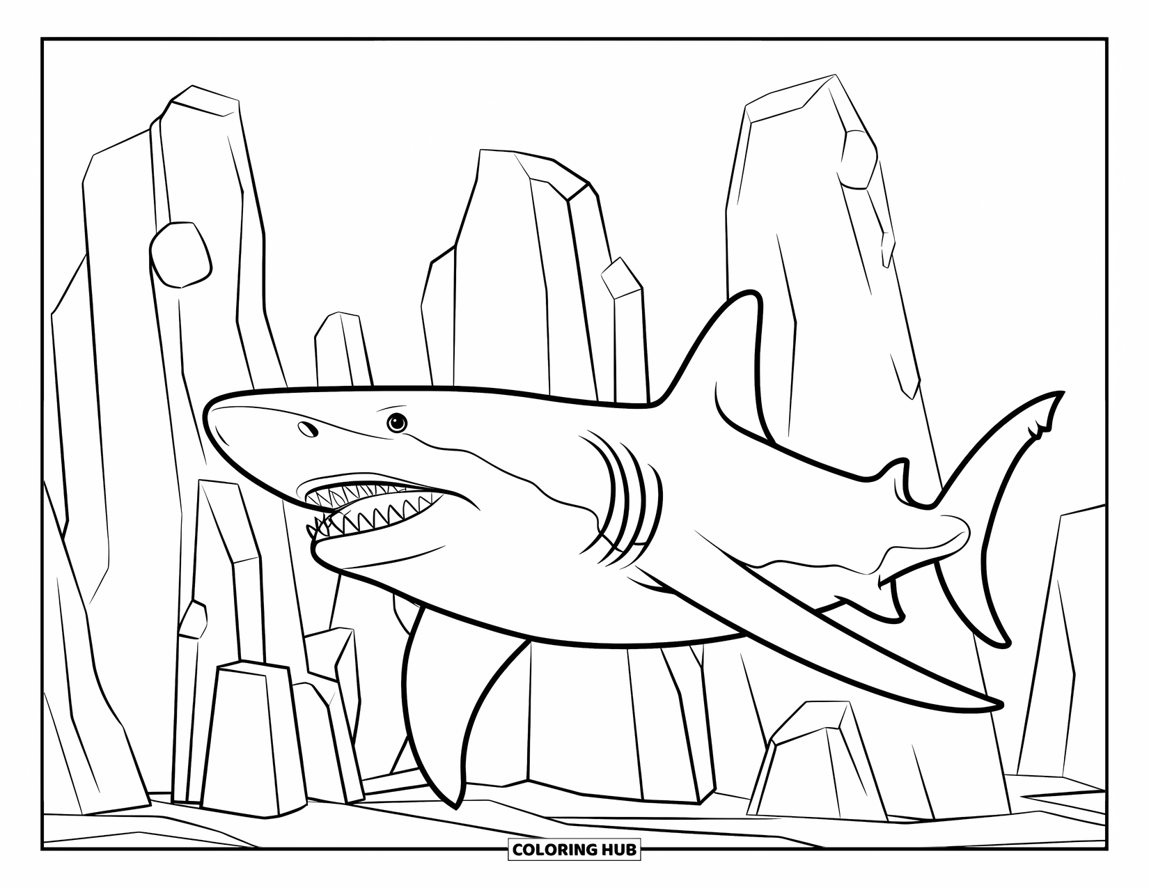 50+ Megalodon Shark Coloring Pages for Kids & Adults (Free Printable PDFs)