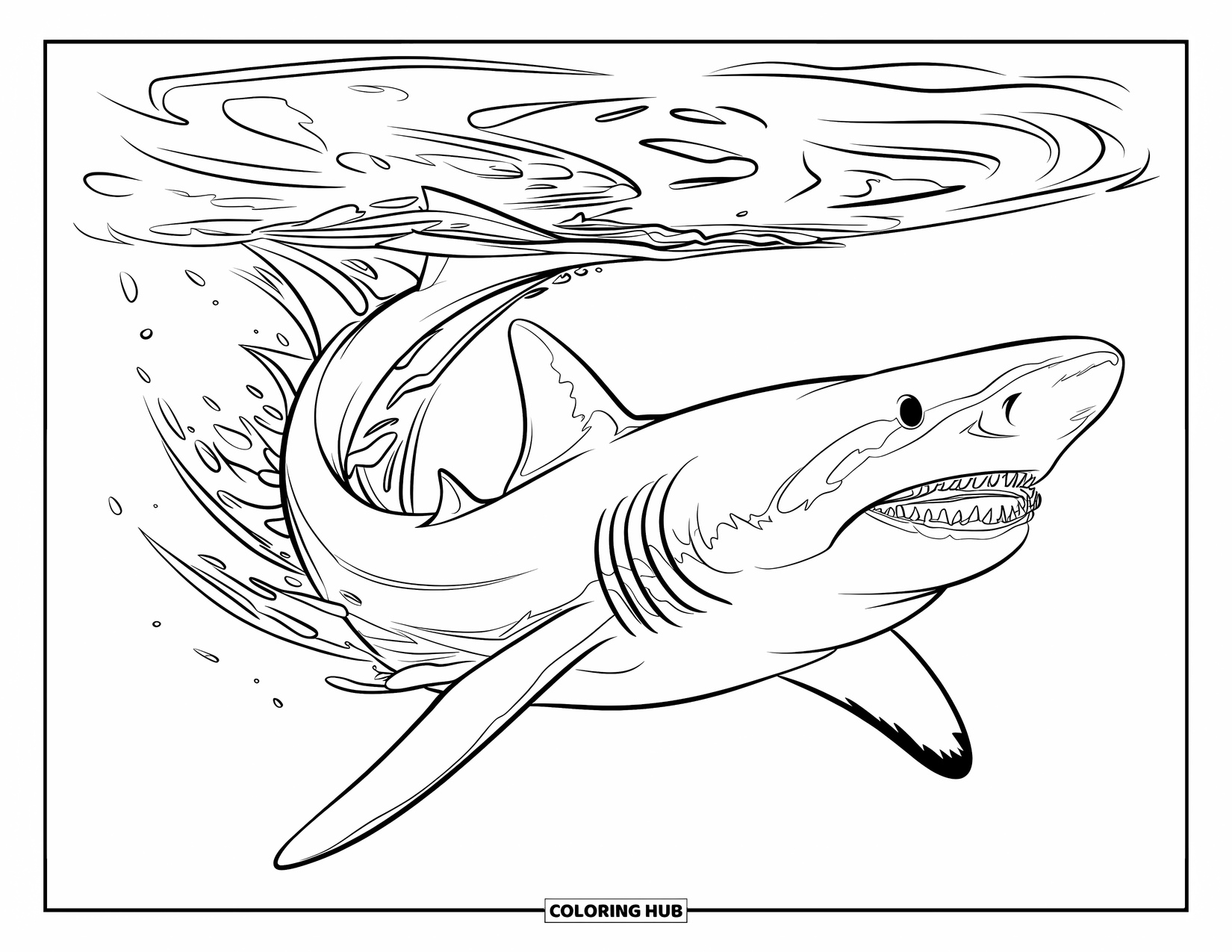 50+ Megalodon Shark Coloring Pages for Kids & Adults (Free Printable PDFs)