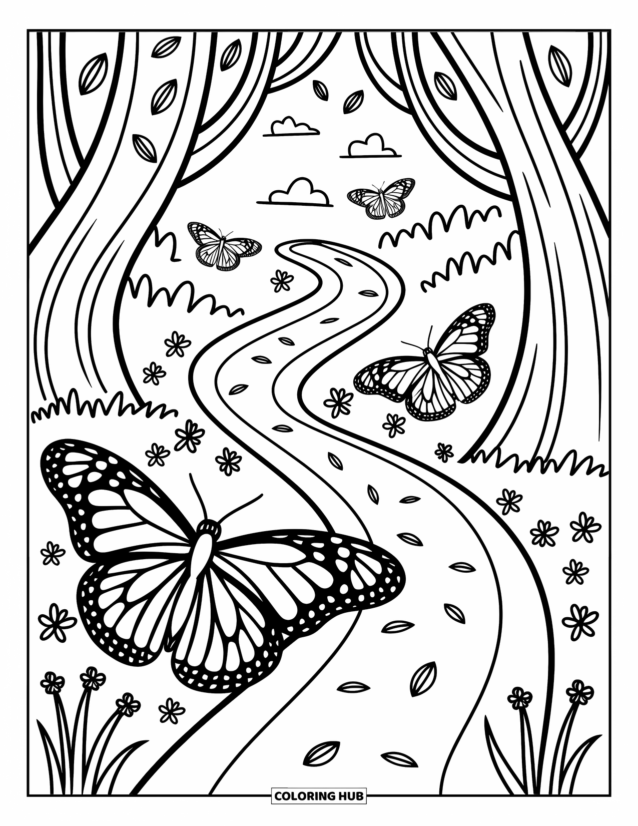 75+ Monarch Butterfly Coloring Pages for Kids & Adults (Free Printable ...