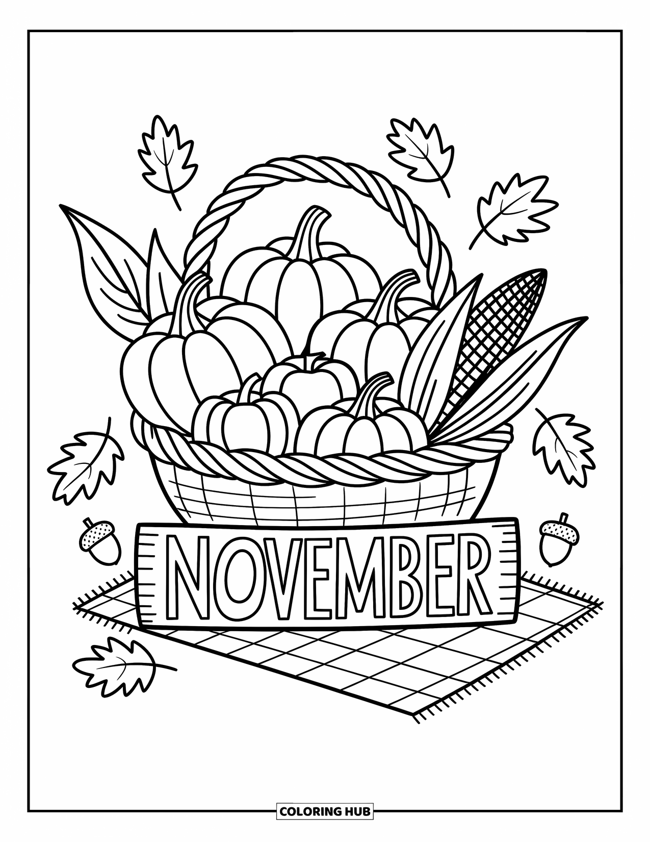 100+ November Coloring Pages for Kids & Adults (Free Printable PDFs)