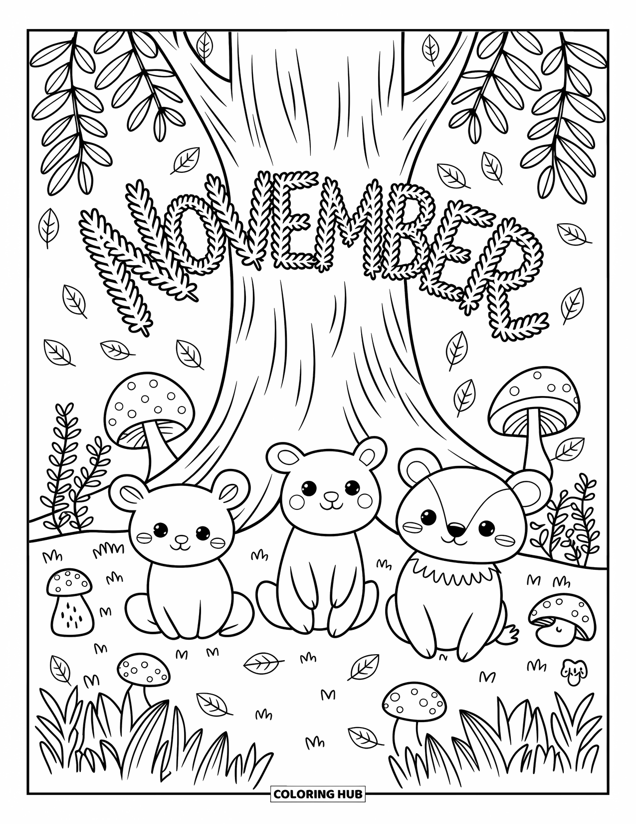 100+ November Coloring Pages for Kids & Adults (Free Printable PDFs)
