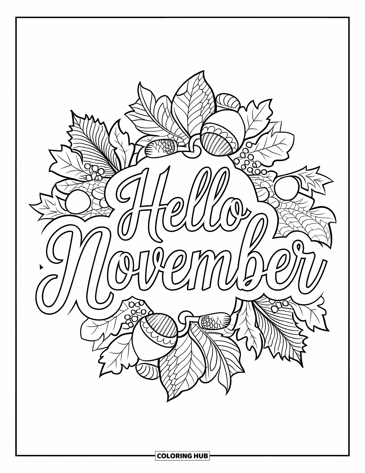 100+ November Coloring Pages for Kids & Adults (Free Printable PDFs)