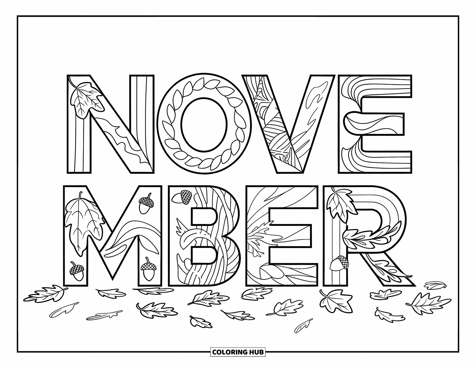 100+ November Coloring Pages for Kids & Adults (Free Printable PDFs)