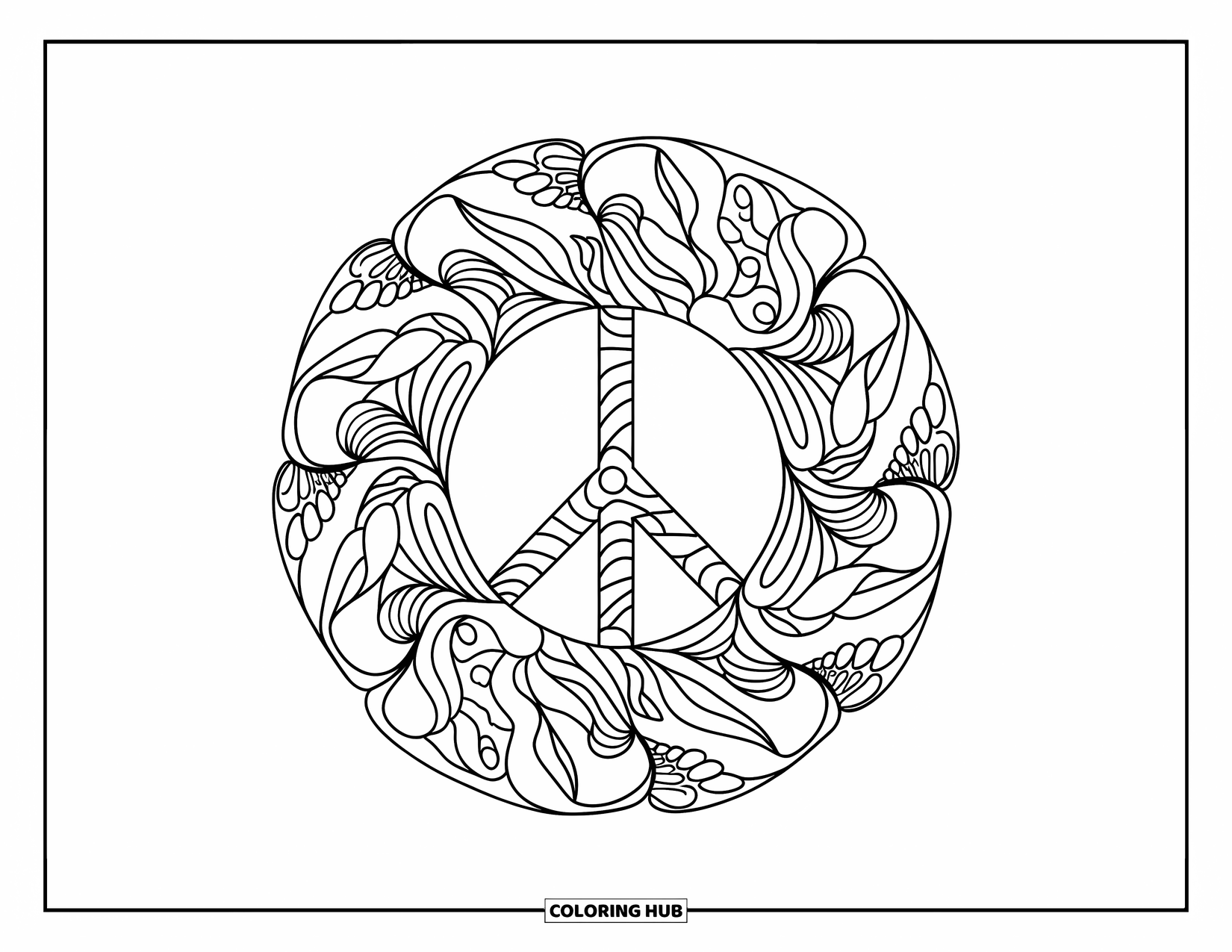 95+ Peace Sign Coloring Pages for Kids & Adults (Free Printable PDFs)