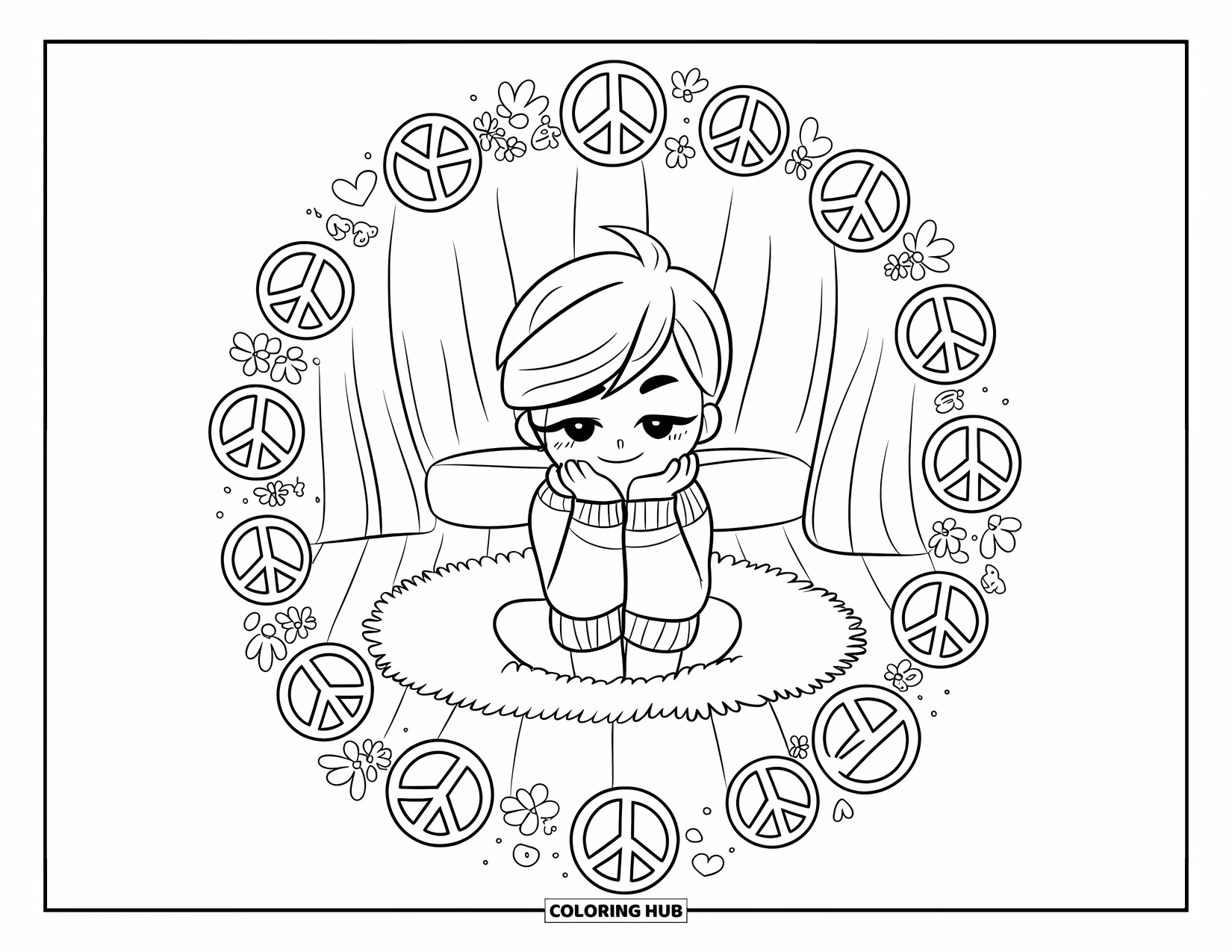 95+ Peace Sign Coloring Pages for Kids & Adults (Free Printable PDFs)