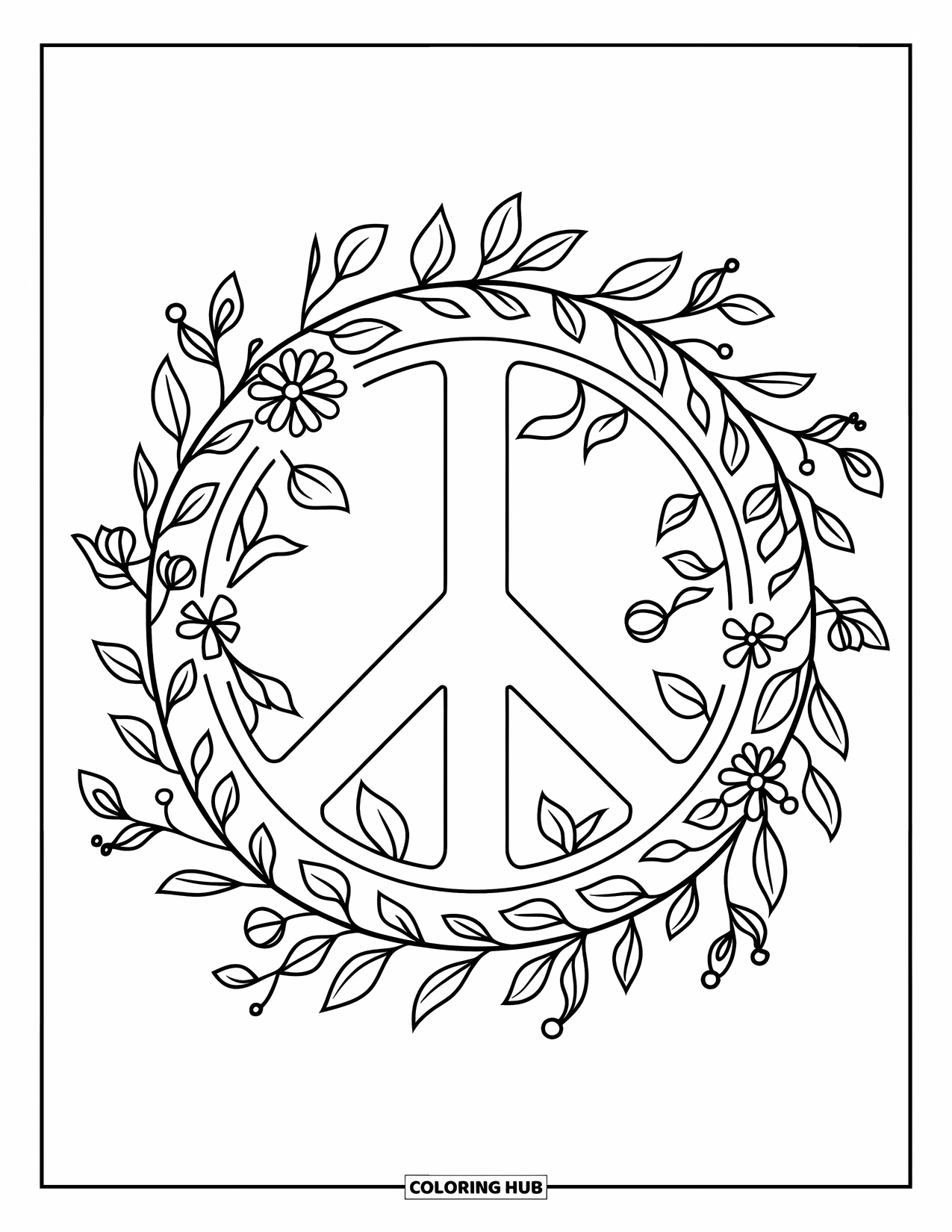 95+ Peace Sign Coloring Pages for Kids & Adults (Free Printable PDFs)