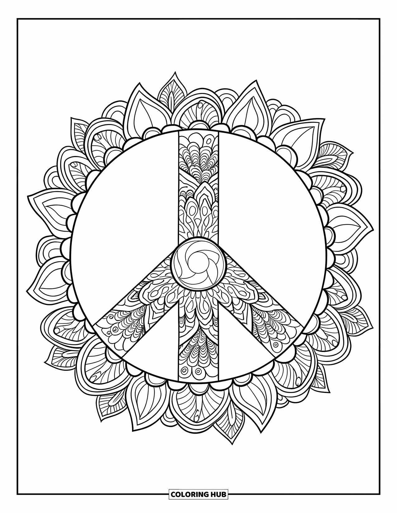 95+ Peace Sign Coloring Pages for Kids & Adults (Free Printable PDFs)