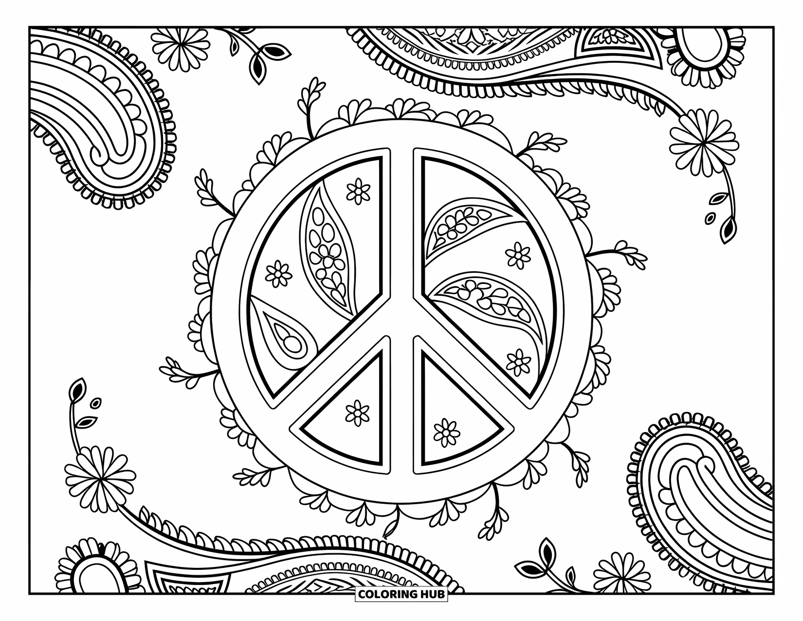 95+ Peace Sign Coloring Pages for Kids & Adults (Free Printable PDFs)