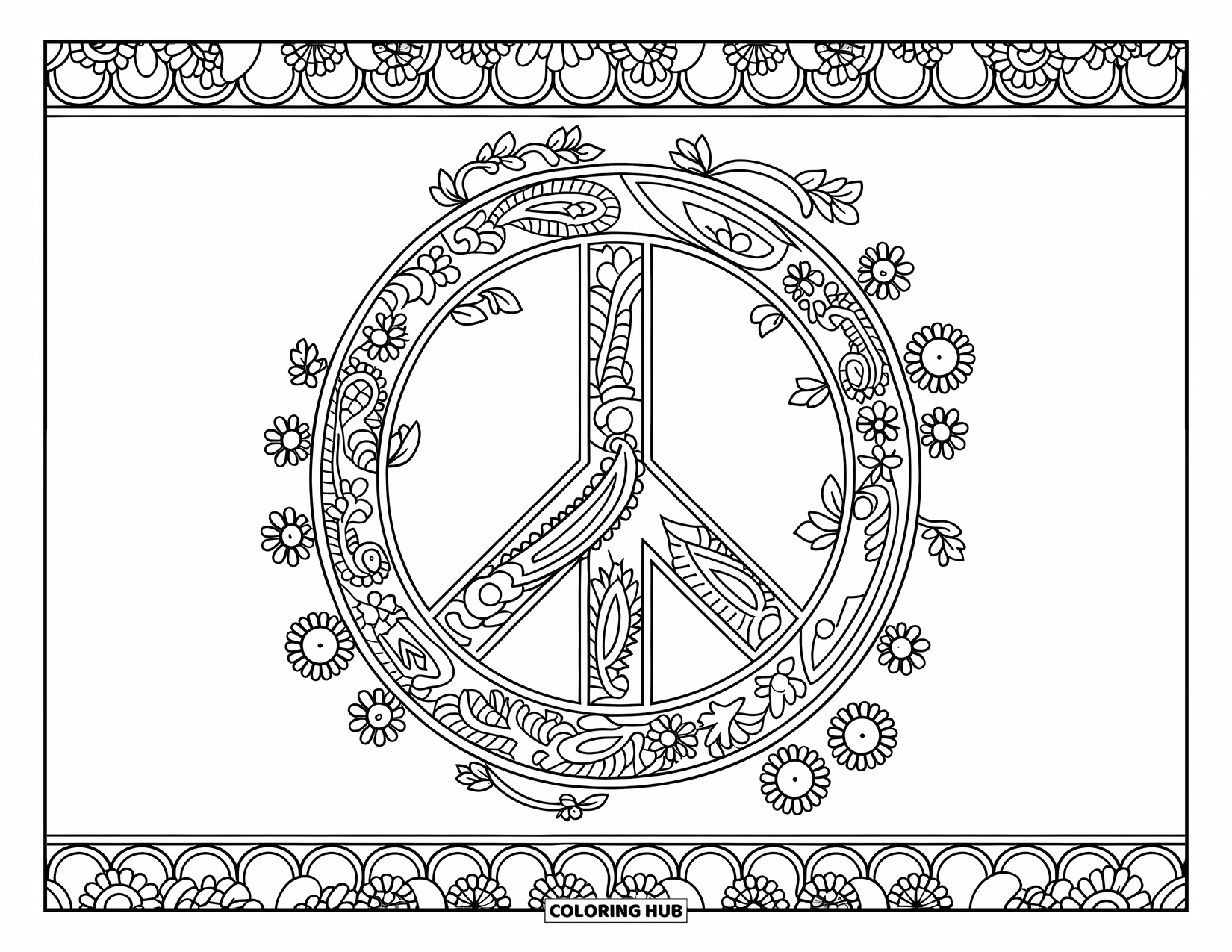 95+ Peace Sign Coloring Pages for Kids & Adults (Free Printable PDFs)