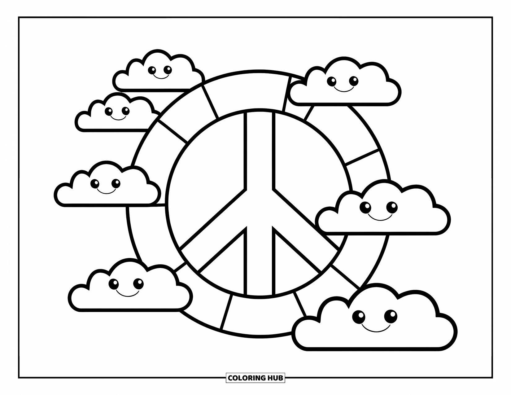 95+ Peace Sign Coloring Pages for Kids & Adults (Free Printable PDFs)
