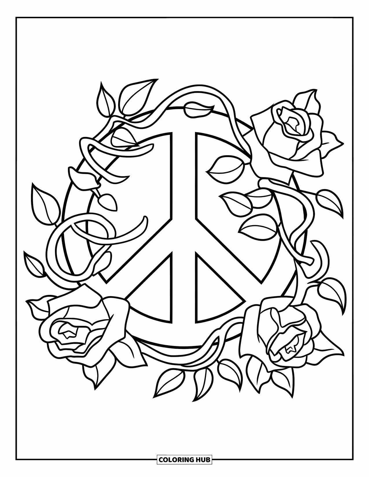 95+ Peace Sign Coloring Pages for Kids & Adults (Free Printable PDFs)