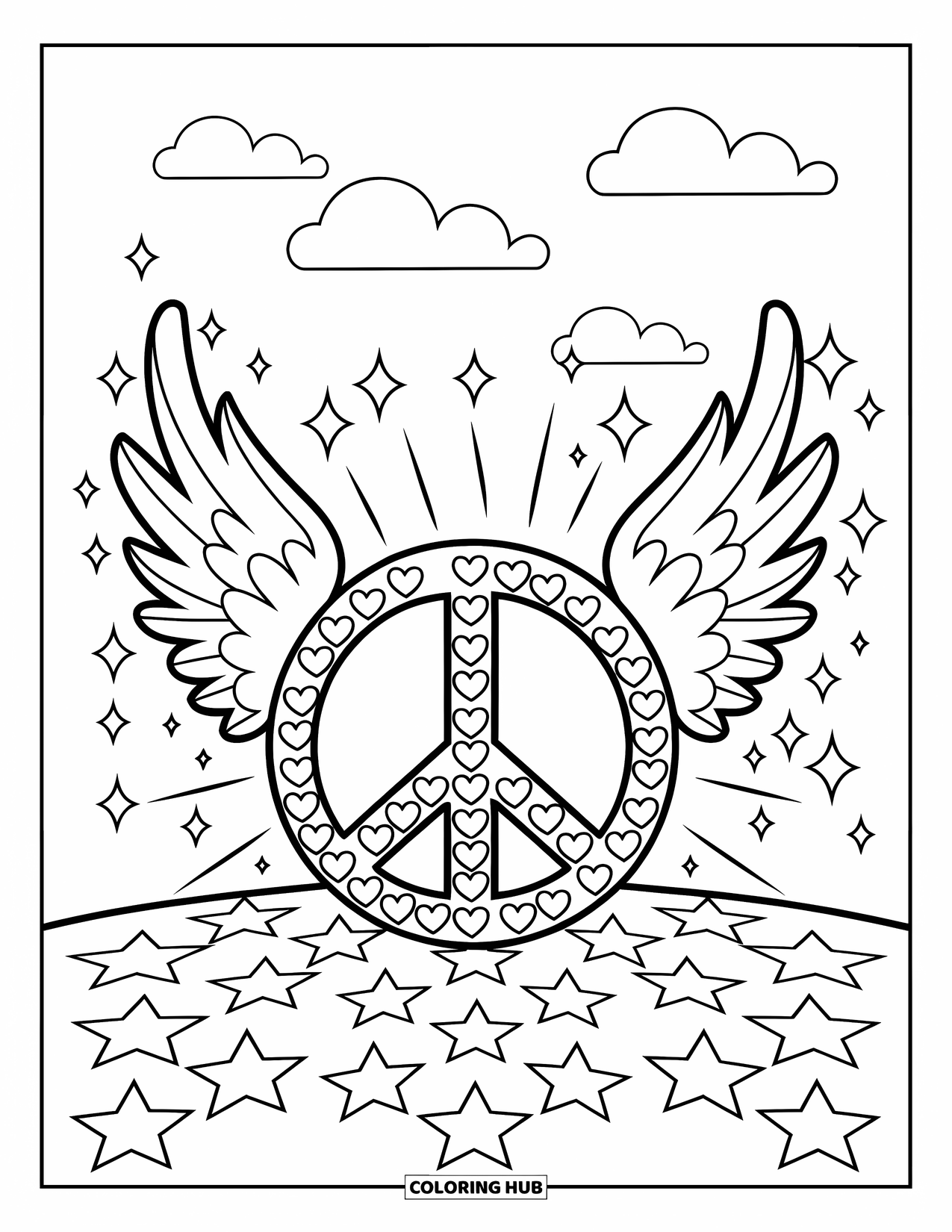 95+ Peace Sign Coloring Pages for Kids & Adults (Free Printable PDFs)