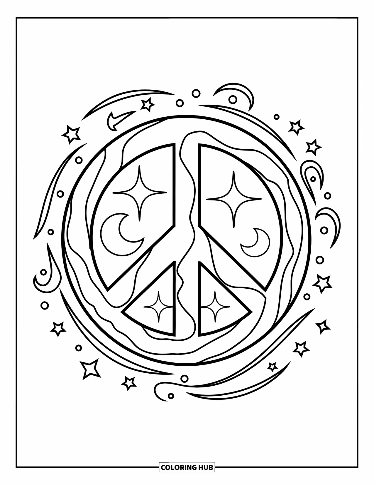 95+ Peace Sign Coloring Pages for Kids & Adults (Free Printable PDFs)