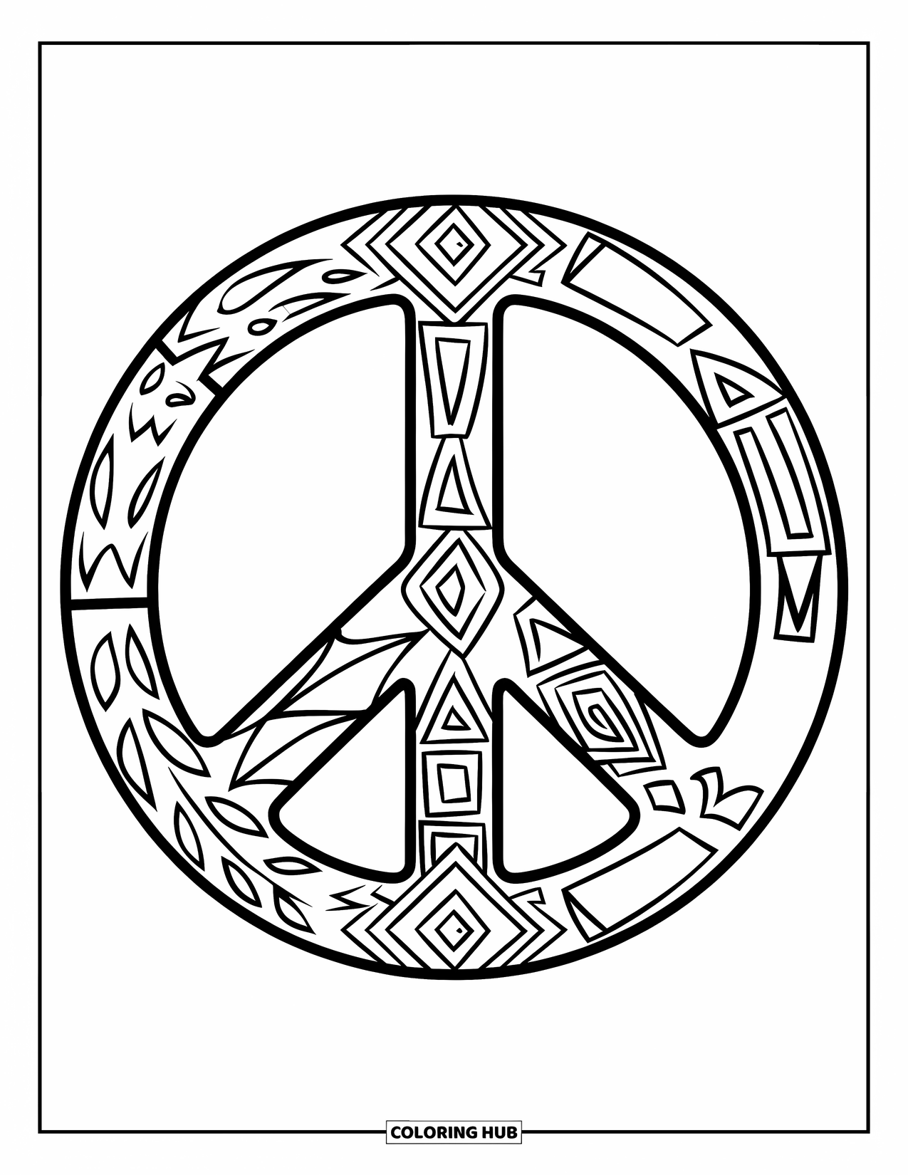 95+ Peace Sign Coloring Pages for Kids & Adults (Free Printable PDFs)