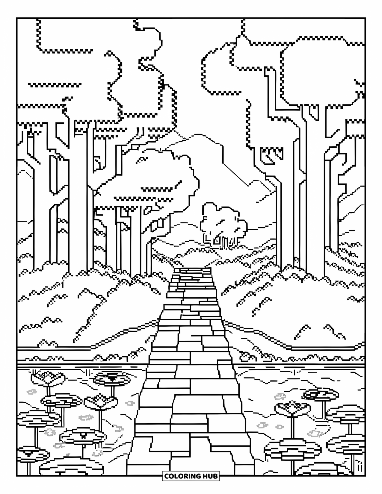 65+ Pixel Coloring Pages for Kids & Adults (Free Printable PDFs)