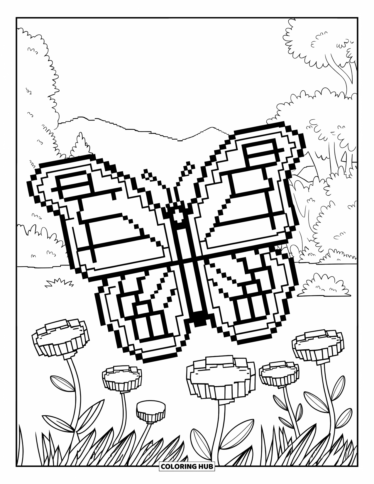 65+ Pixel Coloring Pages for Kids & Adults (Free Printable PDFs)
