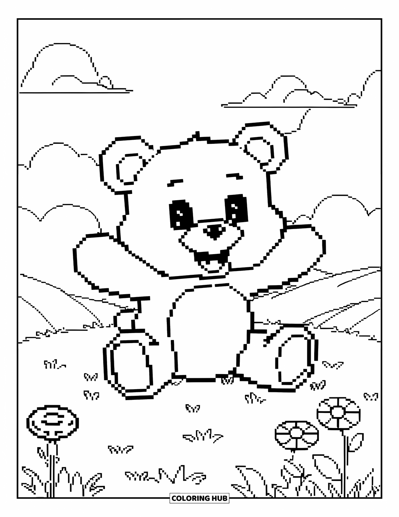 65+ Pixel Coloring Pages for Kids & Adults (Free Printable PDFs)