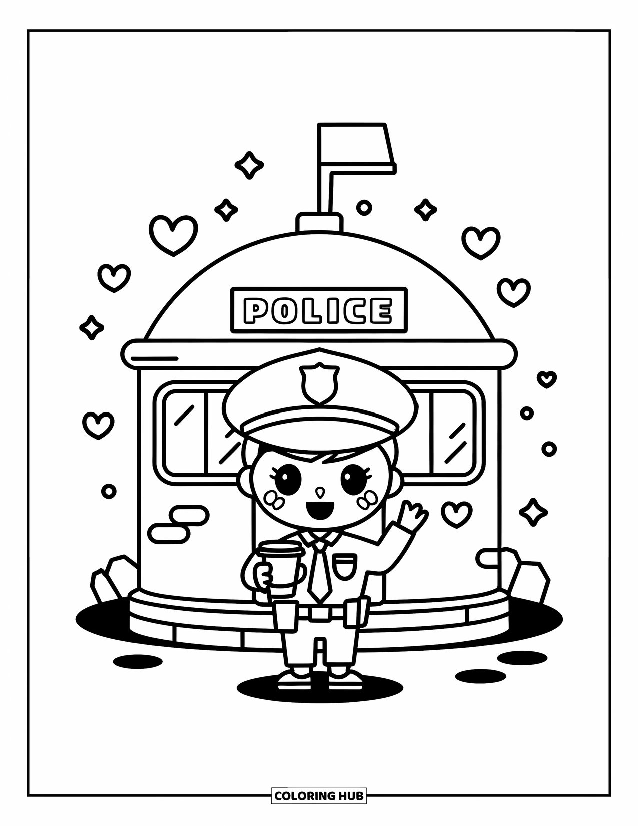 80+ Police Coloring Pages for Kids & Adults (Free Printable PDFs)