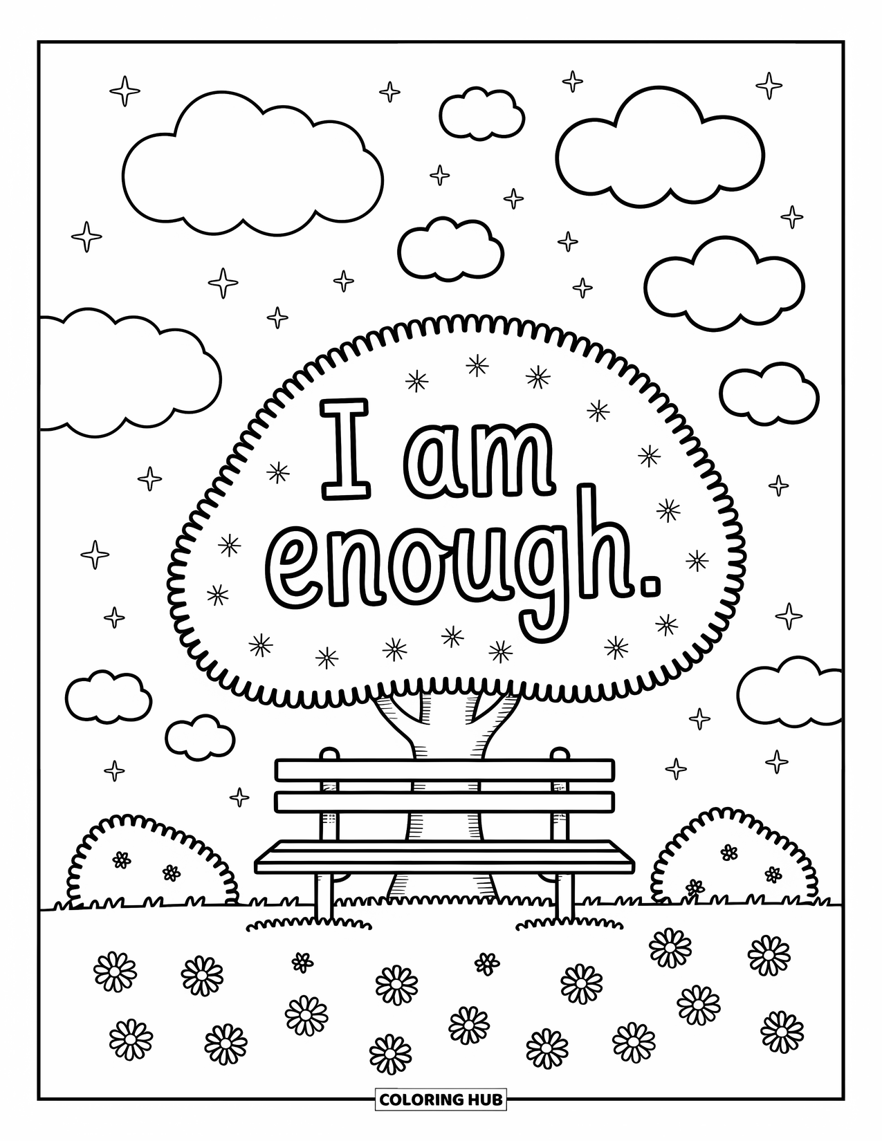 80+ Positive Self Talk Coloring Pages for Kids & Adults (Free Printable ...